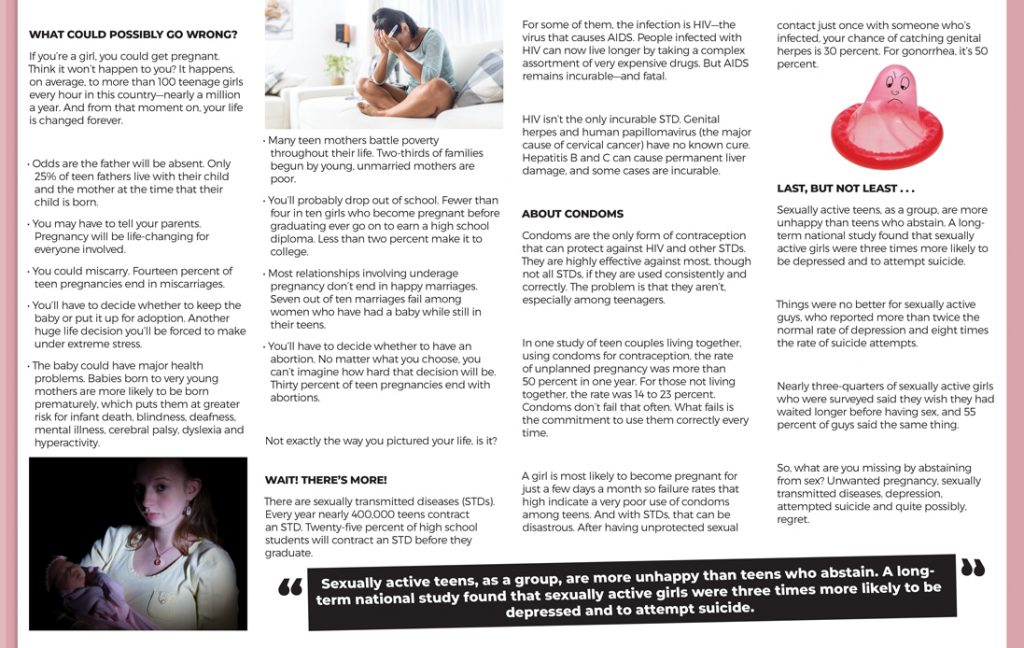 Preventing Teen Pregnancy Pamphlet (Promoting Abstinence)