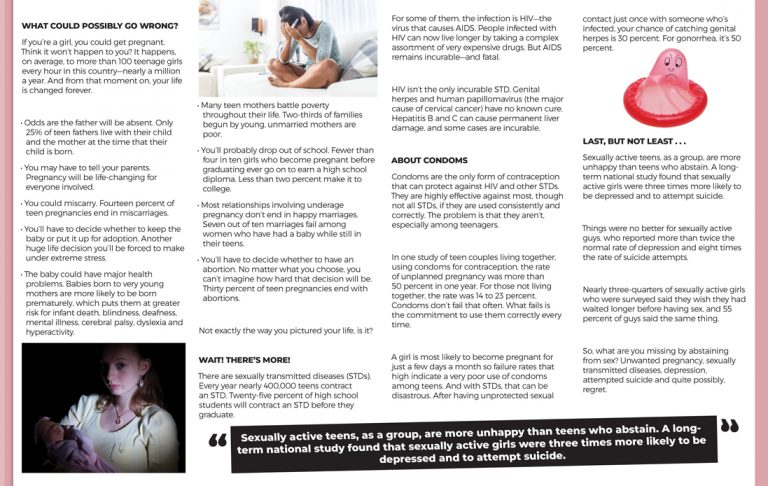 Preventing Teen Pregnancy Pamphlet (Abstinence)