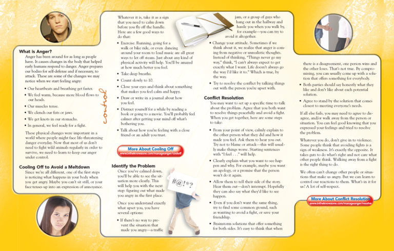 Managing Anger Pamphlet – Don't Let it Control You