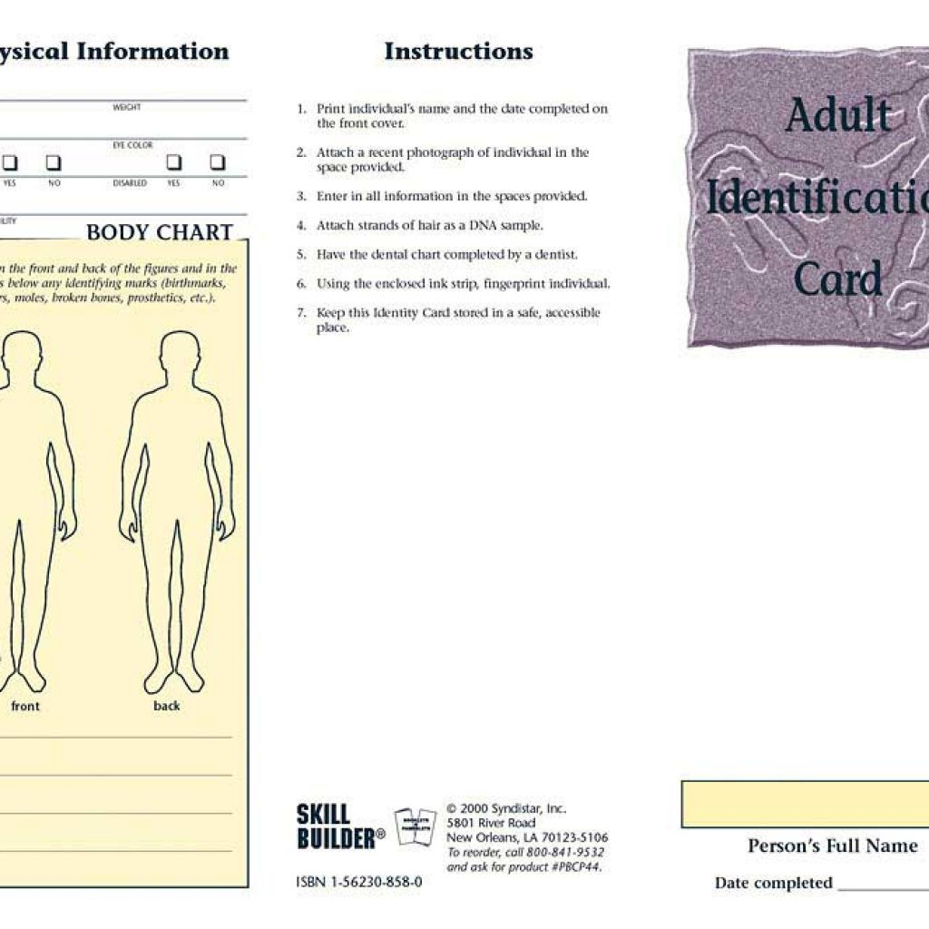 Adult Identification Card With Ink Strip | Prevention Resources