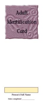 Adult Identification Card With Ink Strip | Prevention Resources