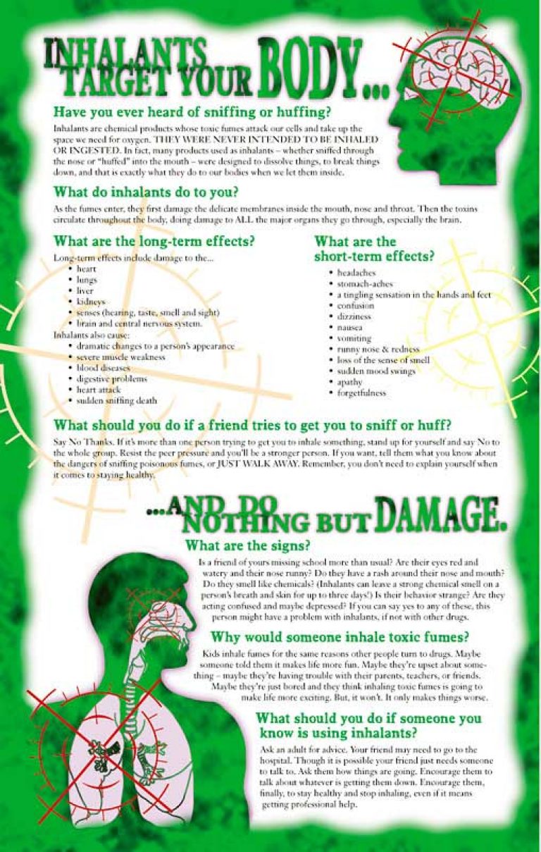 Inhalant Abuse Pamphlet: Huffing Fumes | Prevention Resources