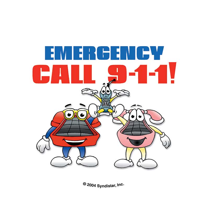 Emergency! Call 9-1-1! Sticker | Prevention and Treatment Resource Press