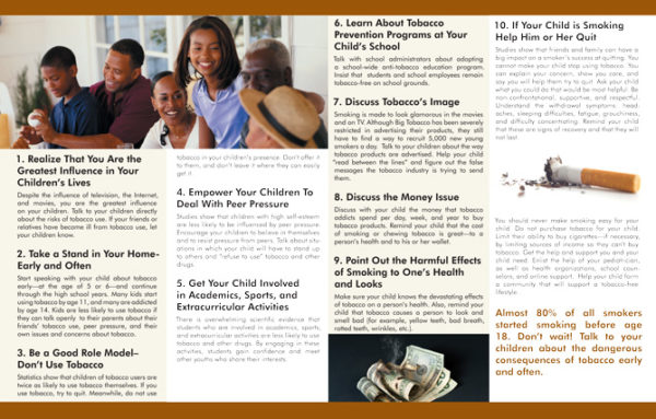 Keeping Your Kids Tobacco Free Pamphlet | Prevention Resources