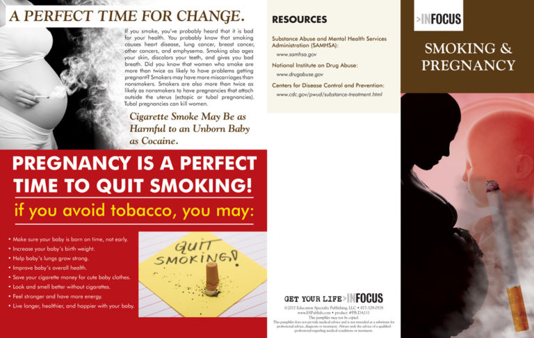 Smoking & Pregnancy Pamphlet | Prevention & Treatment Resources
