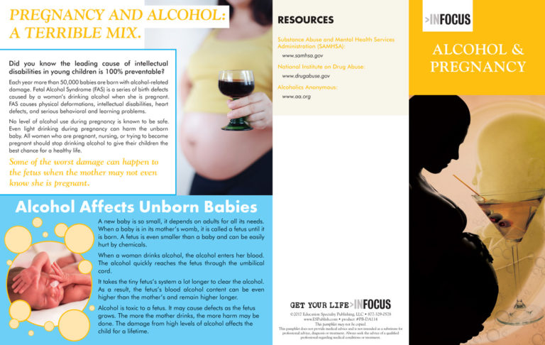 Alcohol and Pregnancy Pamphlet | FASD | Prevention Resources