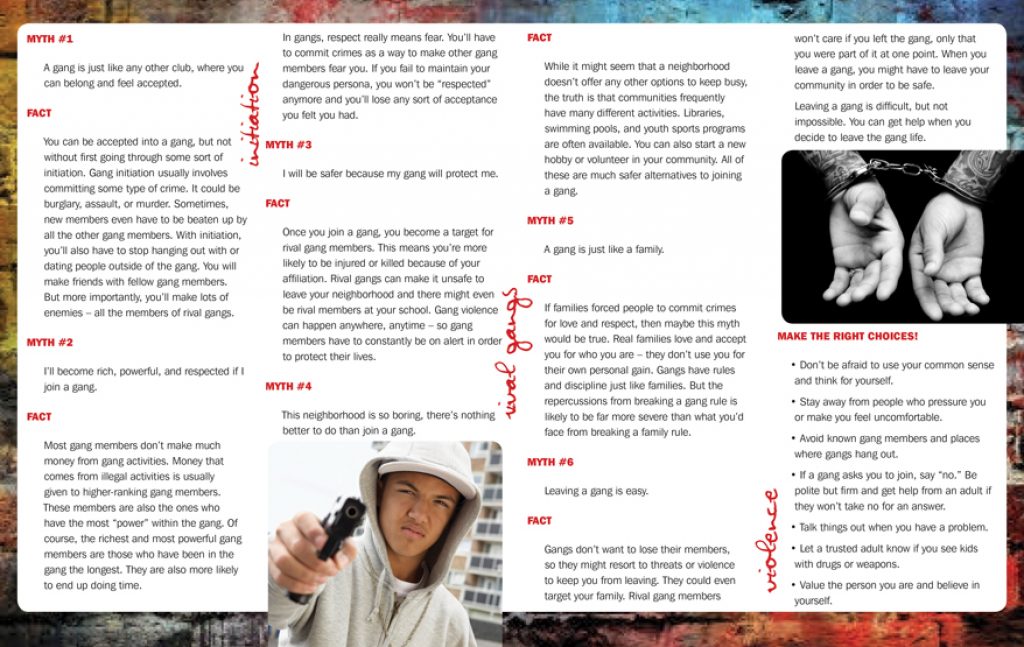The Facts About Gangs Pamphlets – Gang Prevention Brochure
