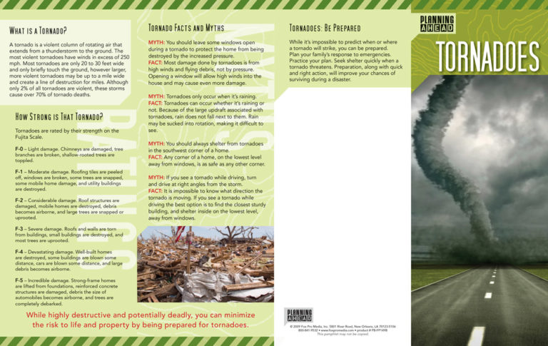 Planning Ahead: Tornadoes Pamphlet | Prevention & Treatment Resources