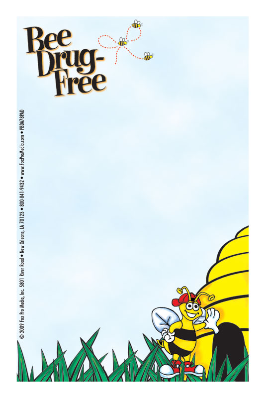 "Bee Drug Free" Notepad | Prevention and Treatment Resource Press