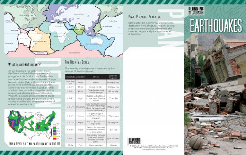 Earthquakes Pamphlet | Planning Ahead | Prevention Resources