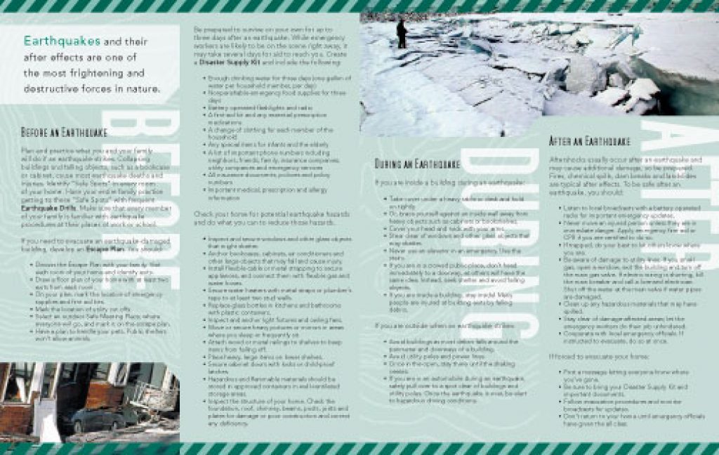 Earthquakes Pamphlet | Planning Ahead | Prevention Resources