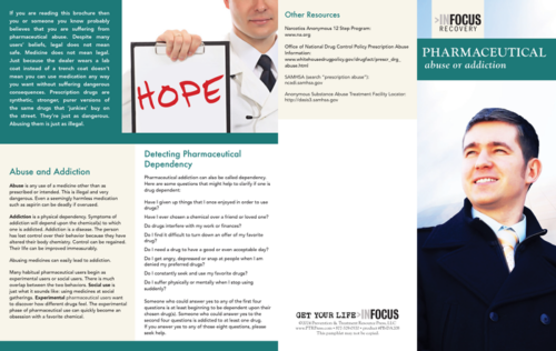 Pharmaceutical Drug Abuse or Addiction Pamphlet