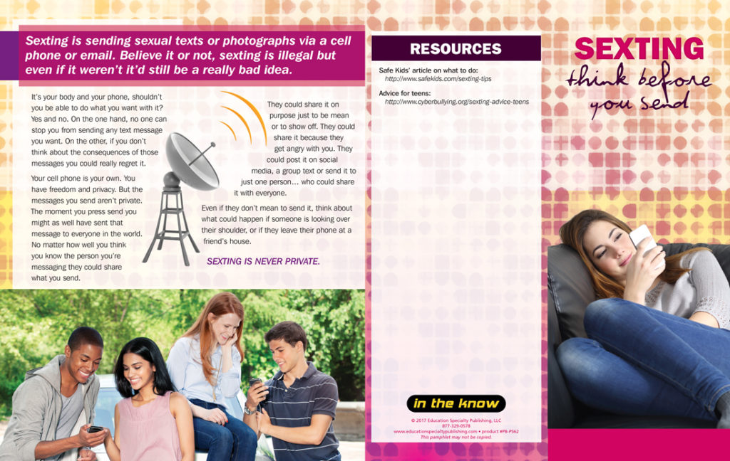 Sexting: Think Before You Send Pamphlets | Prevention and Treatment ...