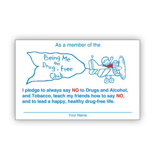 “Being Me and Drug-Free!” Pledge Card | Prevention and Treatment ...