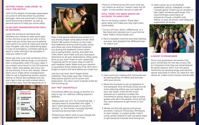Prom & Graduation: Make Memories Not Tragedies Pamphlet