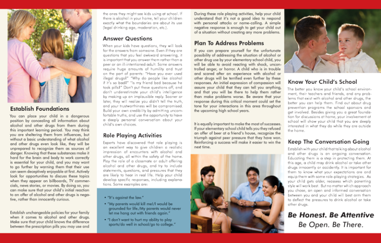 Talking with Your Child About Drugs & Alcohol Pamphlet | Prevention ...
