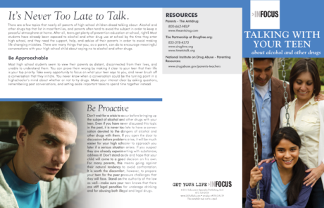 Talking with Your Teen About Drugs & Alcohol Pamphlet | PTR Press