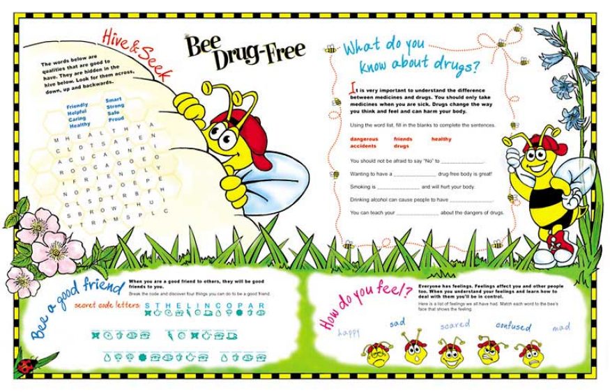 "Bee Drug Free" Activity Sheet | Prevention and Treatment Resource Press