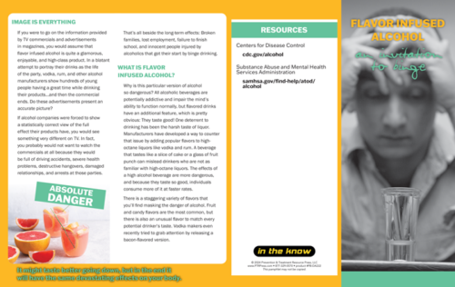 Flavor Infused Alcohol Awareness Pamphlets