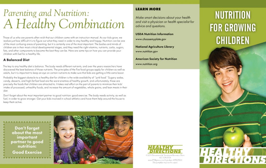 Nutrition for Growing Children Pamphlet | Prevention Resources
