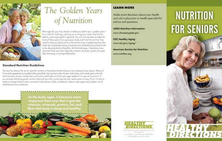 Nutrition for Seniors Pamphlet | Prevention Education Resources