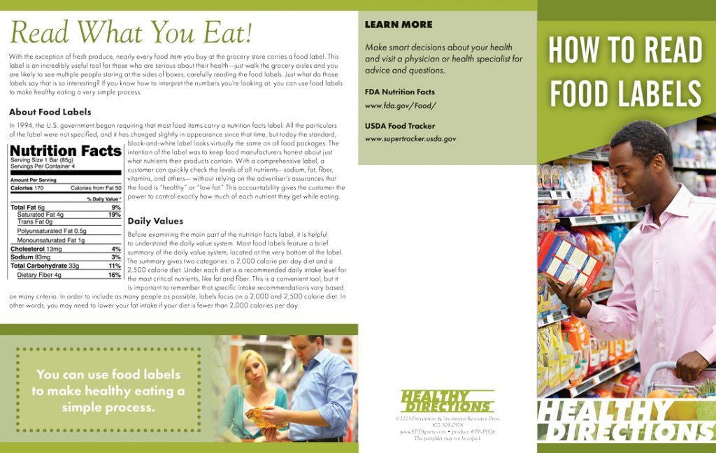 How to Read Food Labels Pamphlet | Prevention Resources