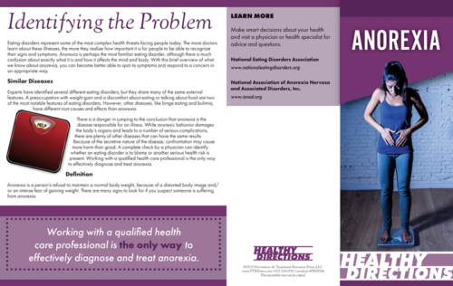 Anorexia Awareness Pamphlet | Prevention Education Resources