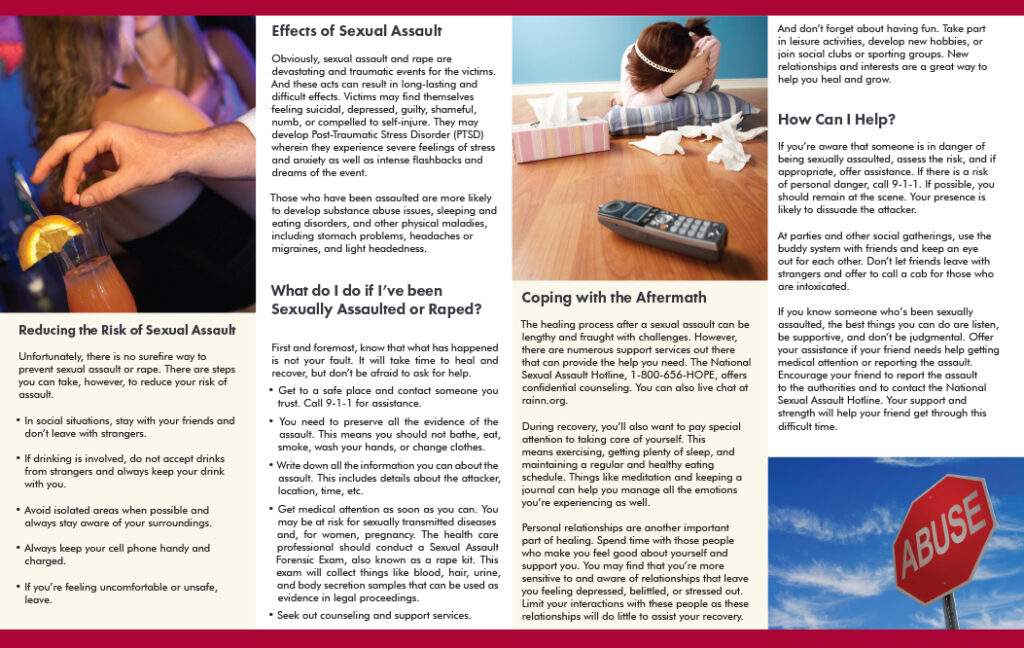 Sexual Assault Pamphlets – Education, Support, and Prevention