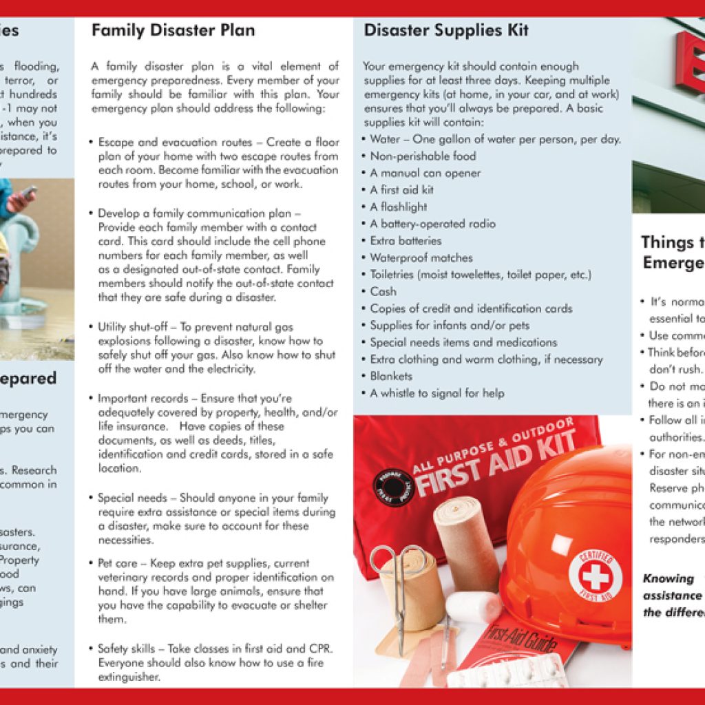 What To Do In An Emergency Pamphlet | Prevention Resources