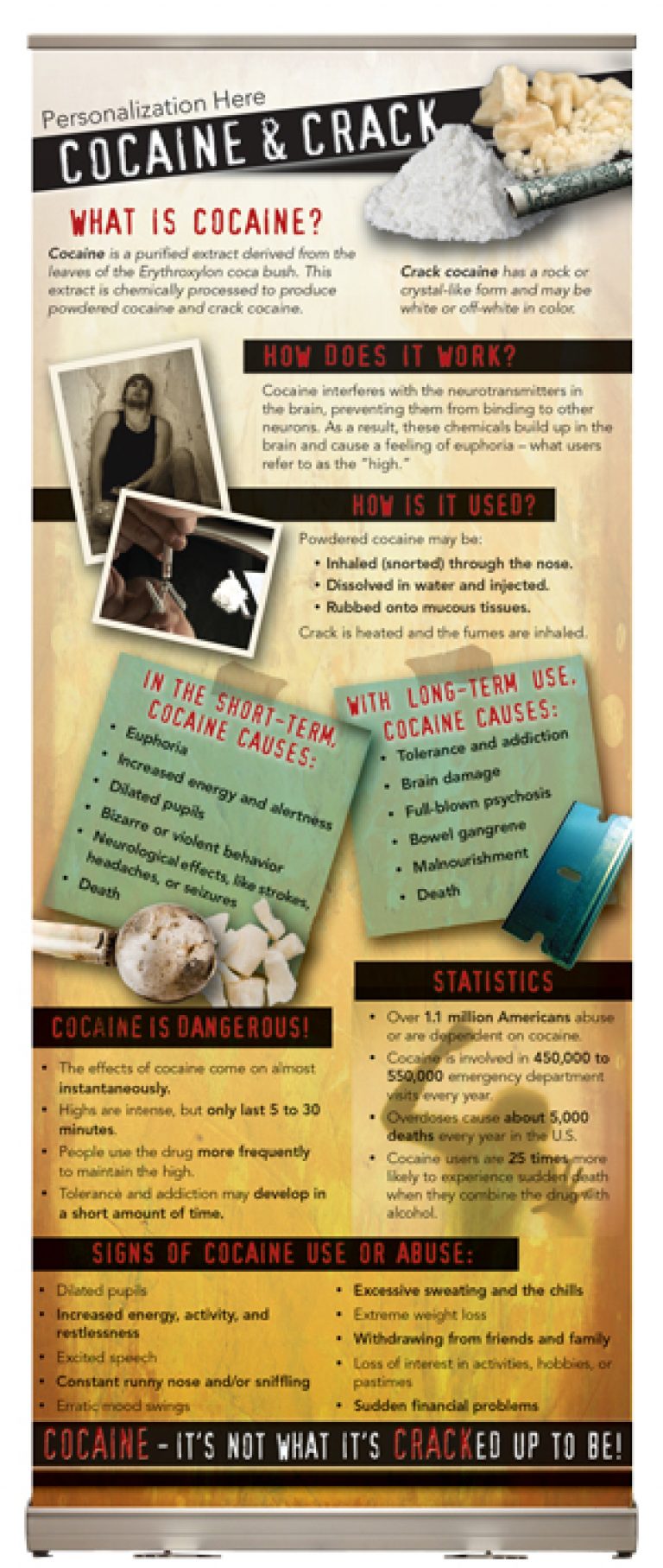 Crack and Cocaine Retractable Display | Prevention Resources
