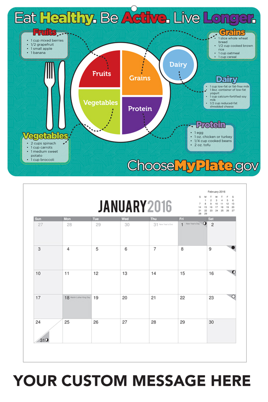 Eat Healthy. Be Active. Live Longer Calendar | Prevention and Treatment ...