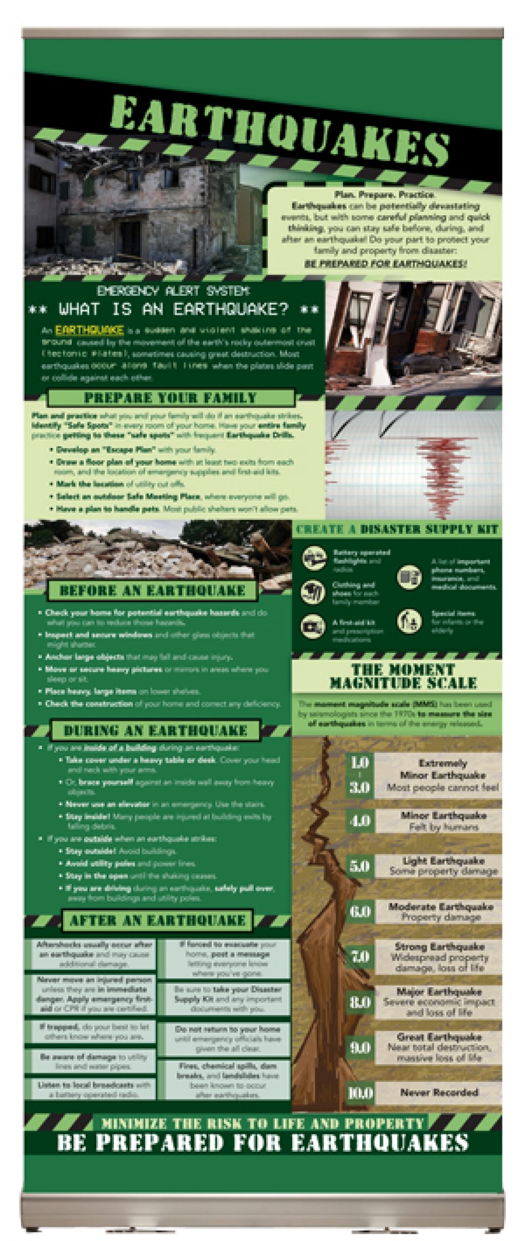 Earthquakes Retractable Display | Prevention Treatment Resources