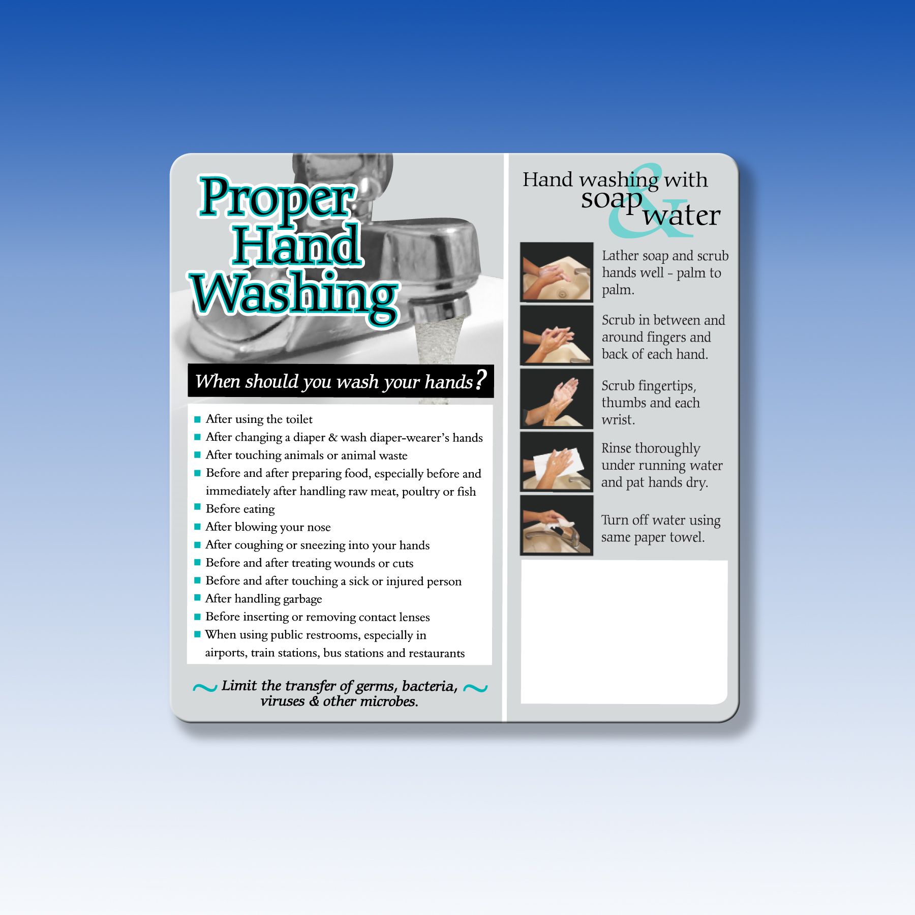 Custom Proper Hand Washing Magnet | Prevention and Treatment Resource Press