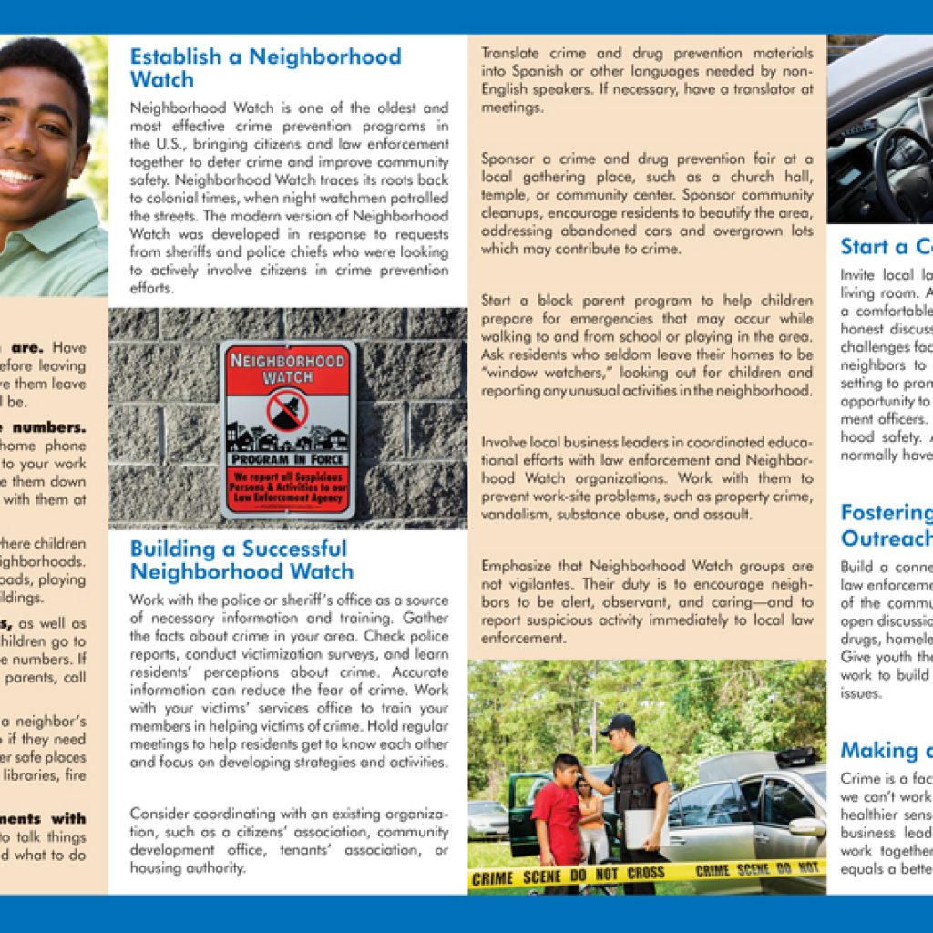 Community Outreach Pamphlet | Neighborhood Crime Prevention