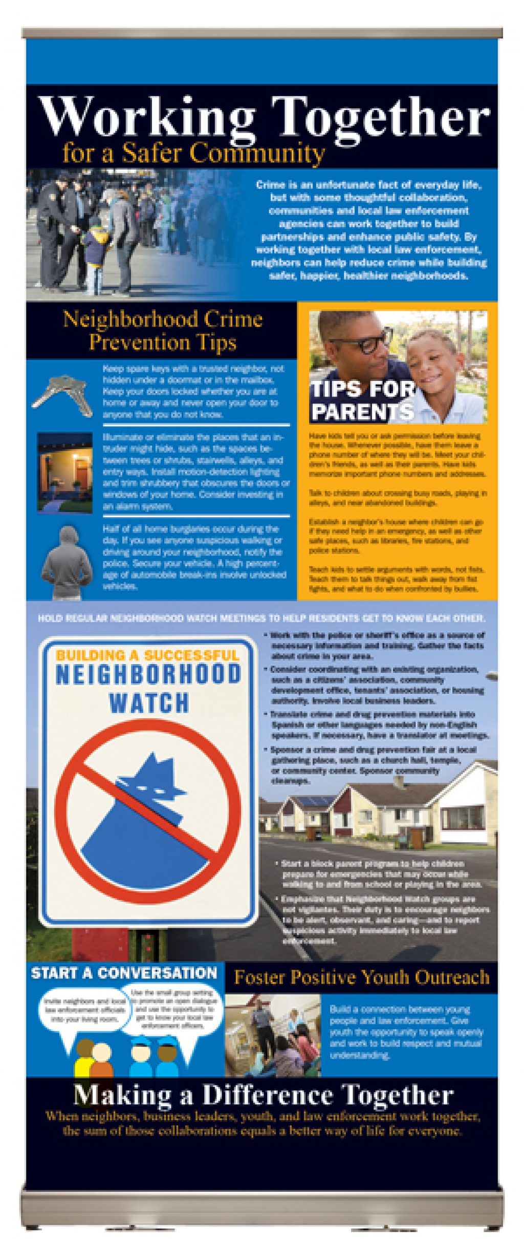 Community Safety Retractable Presentation Display