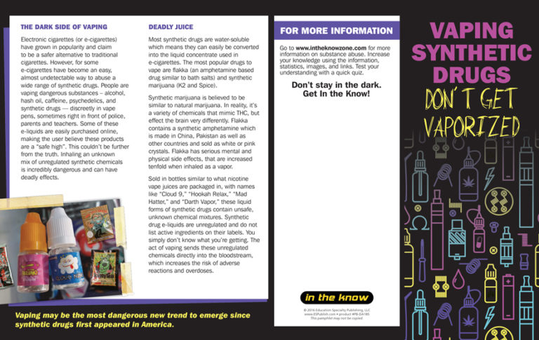 Vaping Synthetic Drugs Pamphlet | Prevention Resources