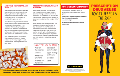 Prescription Drug Abuse: How it Affects the Body Pamphlets