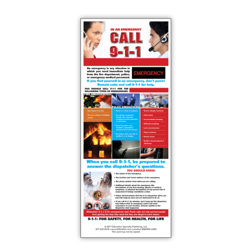 "In an Emergency, Call 9-1-1" Presentation Cards