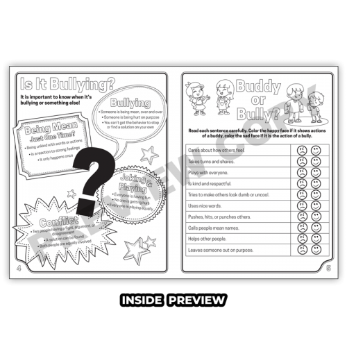 "Be a Better Buddy! Don't Be a Bully!" Coloring & Activity Books