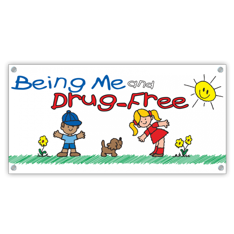 "Being Me and Drug-Free!" Banner | Red Ribbon Week Themes