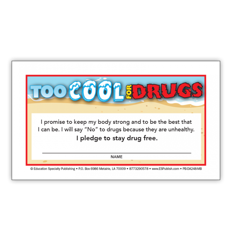 “Too Cool for Drugs” Pledge Card | Red Ribbon | PTR Press