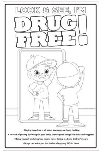 “Look & See, I’m Drug-Free” Coloring Posters for Kids