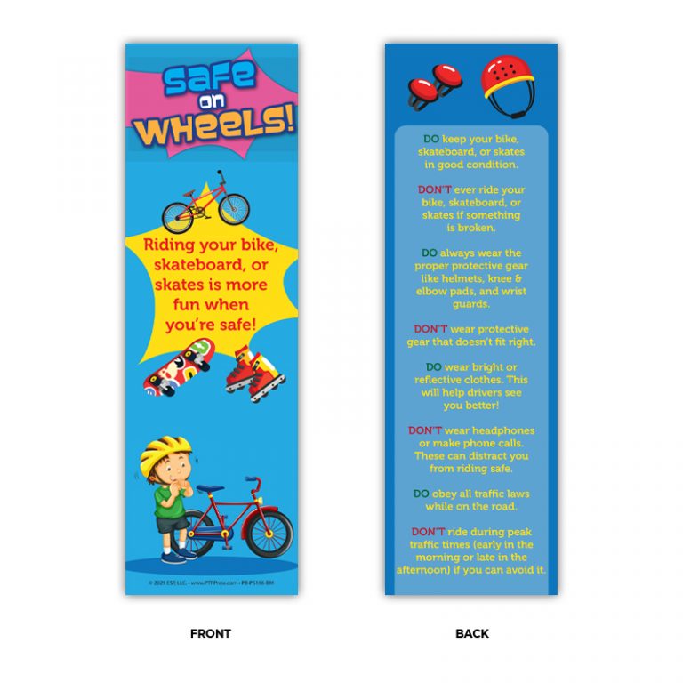 Wheel Safety Bookmark | "Safe on Wheels!" | Prevention Resources