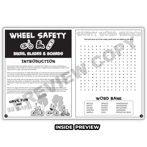 Wheel Safety Activity Book: Bicycle, Skateboard & Roller Blades