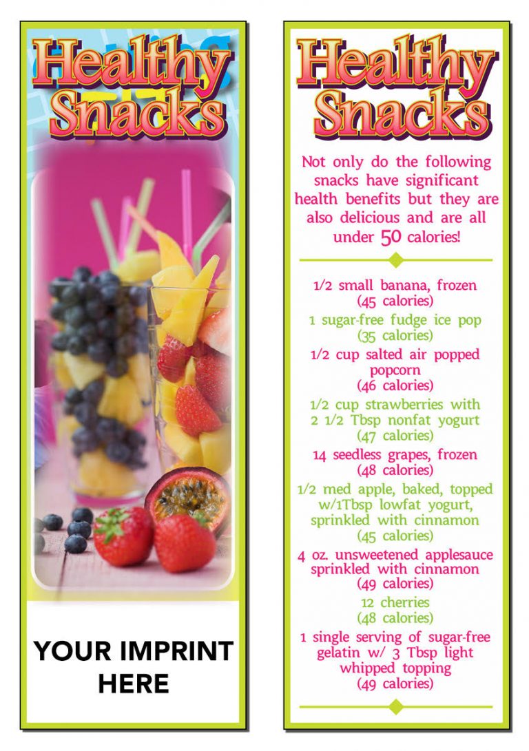 Healthy Snacks Bookmarks – Bite-Size Nutrition Tips