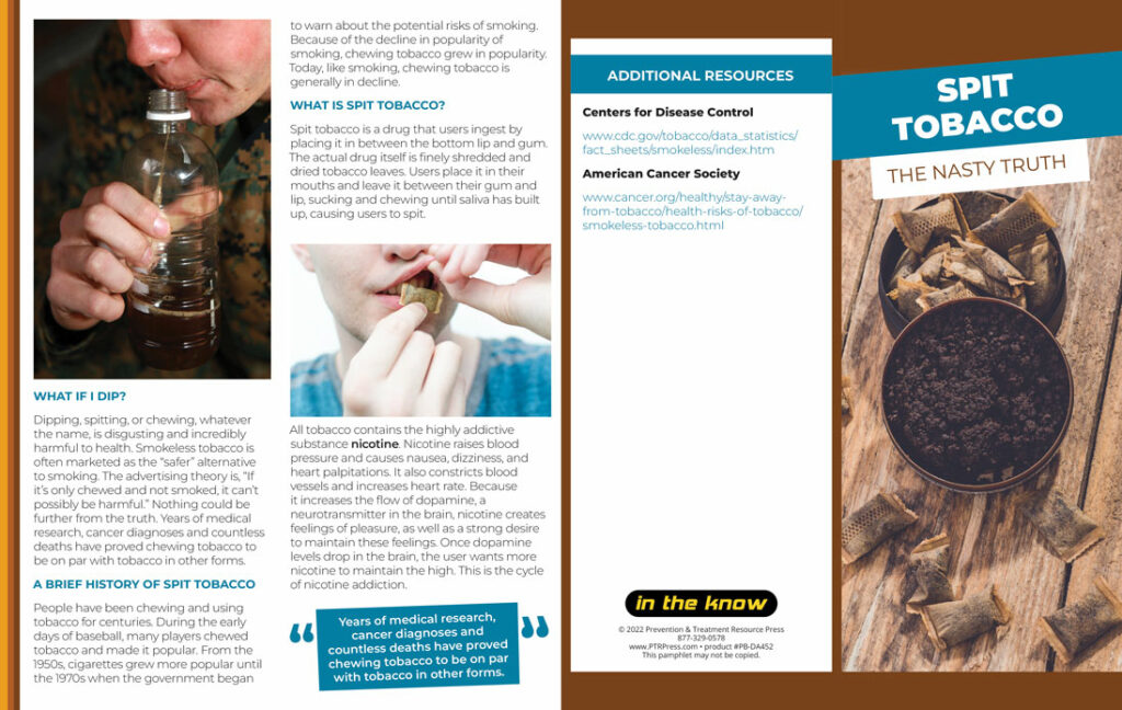 Spit Tobacco: The Nasty Truth Pamphlet | Prevention and Treatment ...