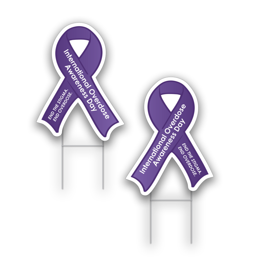 Recovery Month Awareness Ribbon Yard Signs • Lawn Decorations
