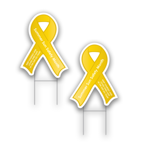 Summer Sun Safety Month Awareness Ribbon Lawn & Yard Signs