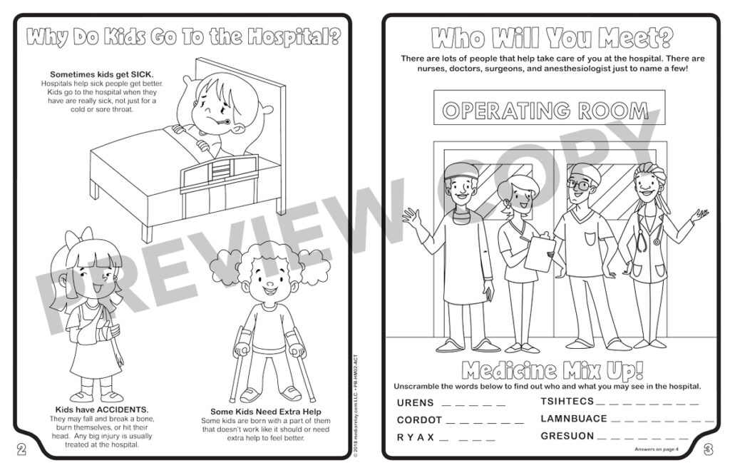 "A Visit To The Hospital" Learning Coloring & Activity Books