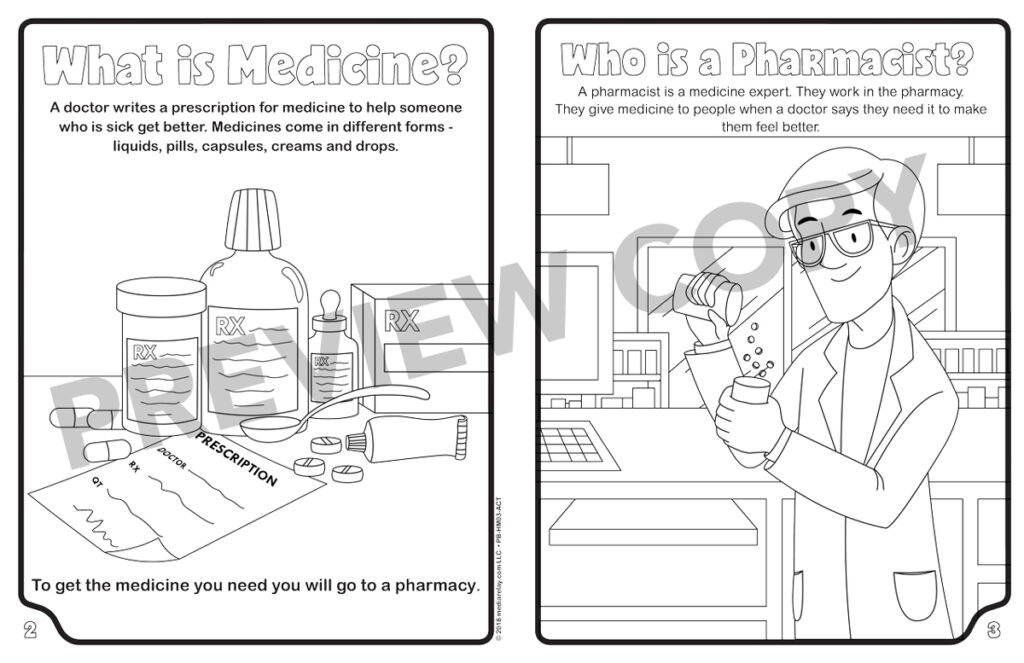"A Trip To The Pharmacy" Learning Coloring & Activity Books